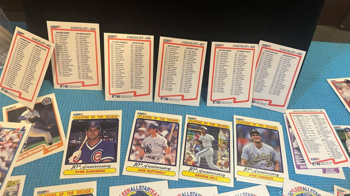 Fleer 1990 baseball card collection with 7 mint checklists | Maxsold