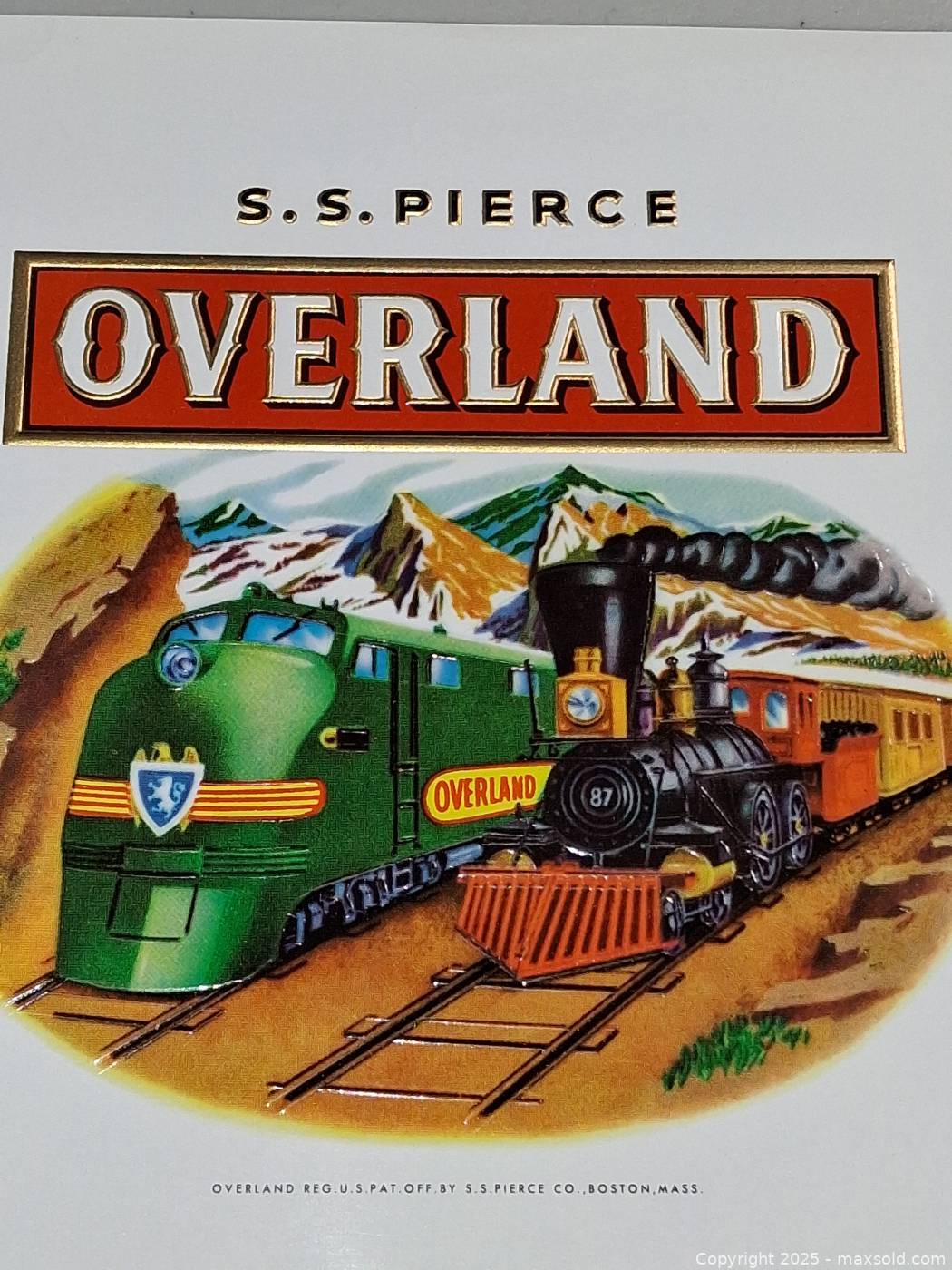 S.S. Pierce Overland cigar box label | Maxsold