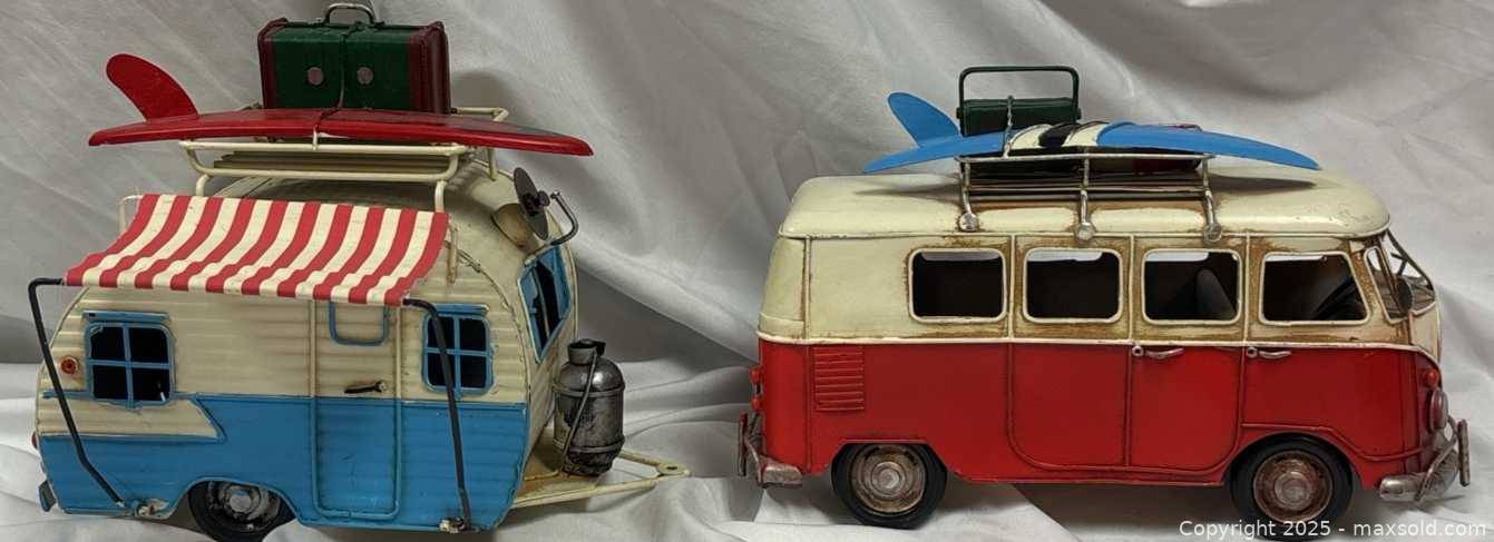 Metal VW-Style Surf Van and Camper Trailer | Maxsold