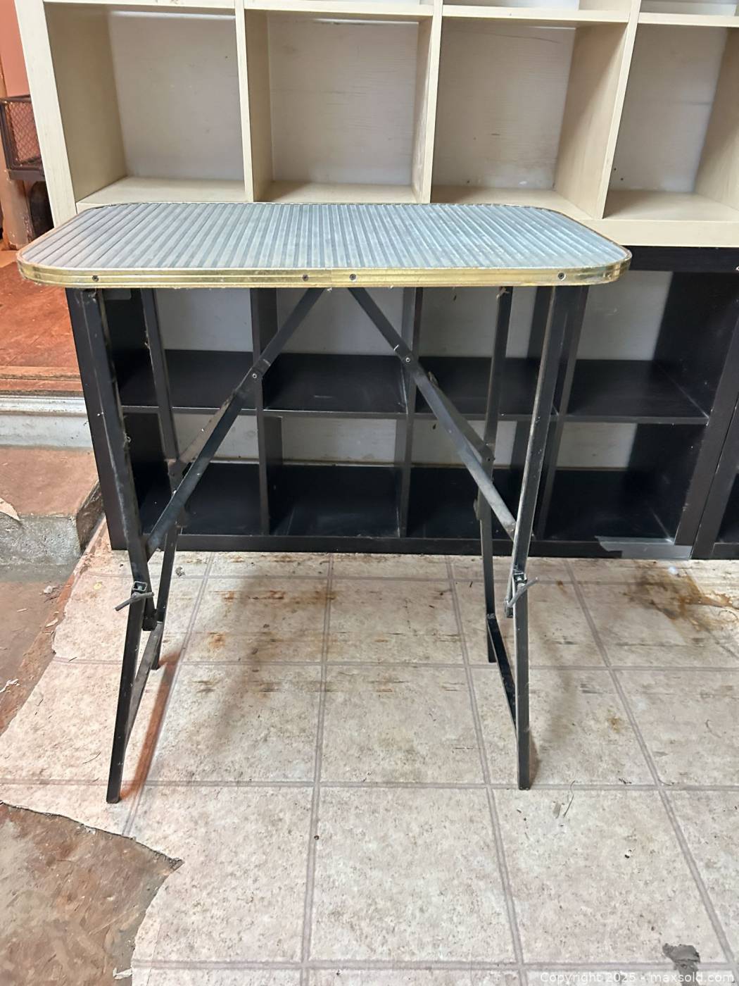 Folding Portable Table 28.25" x 18" Adjustable Height | Maxsold