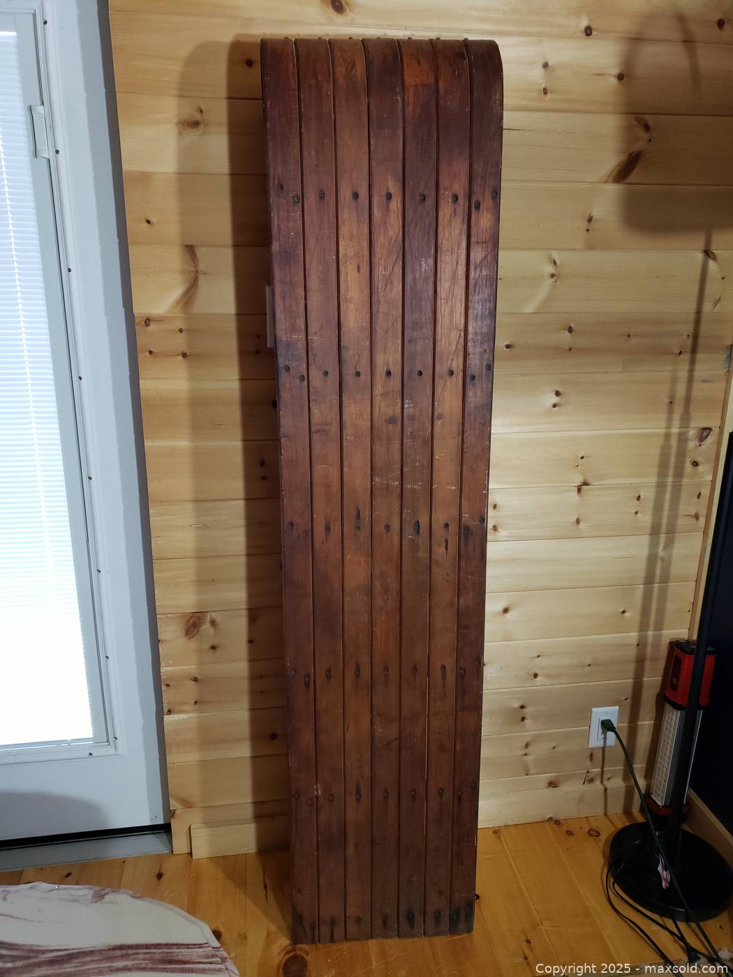 Wooden toboggan sled, approx 6 ft | Maxsold