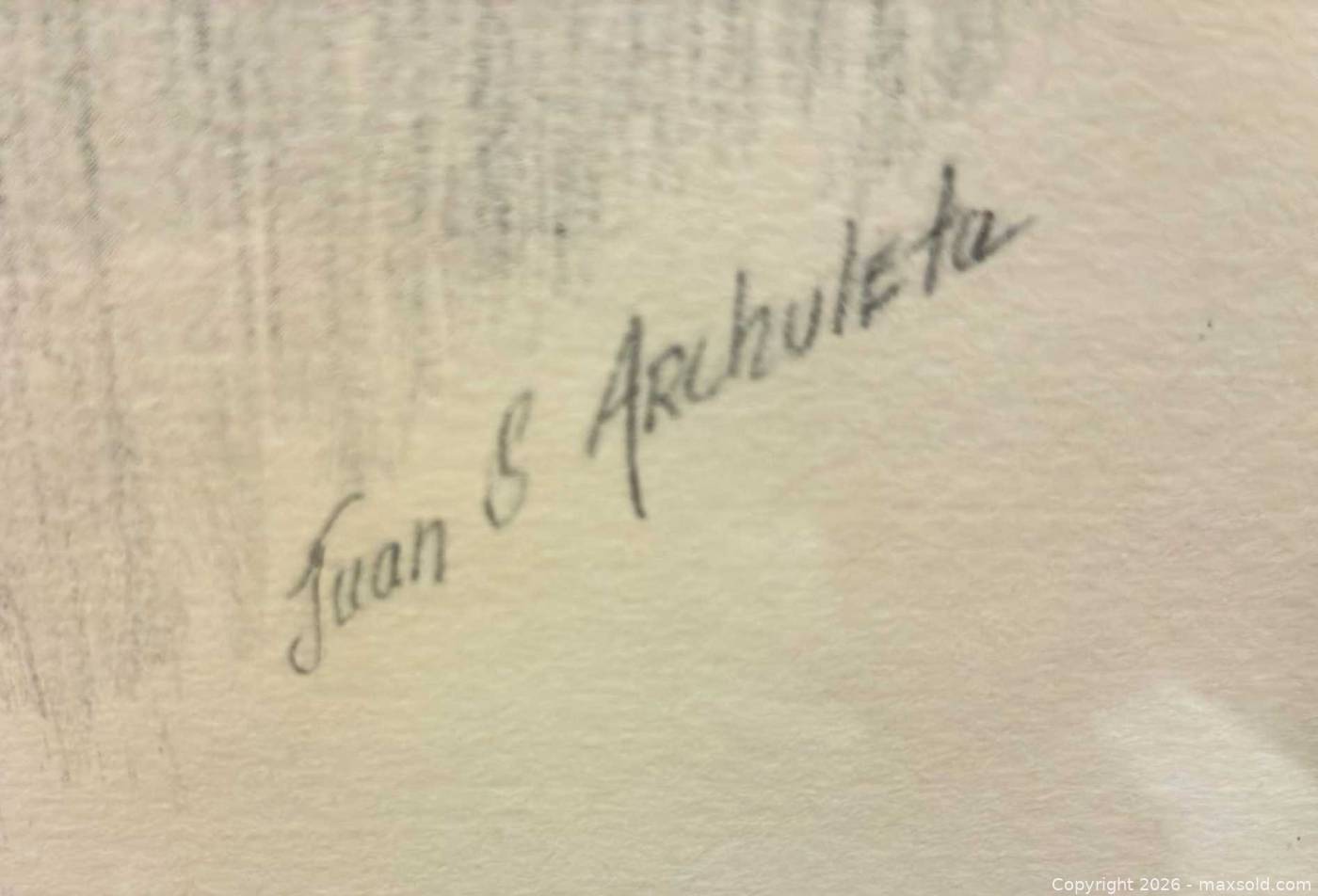 Signed numbered portrait print Juan S E Archuleta | Maxsold