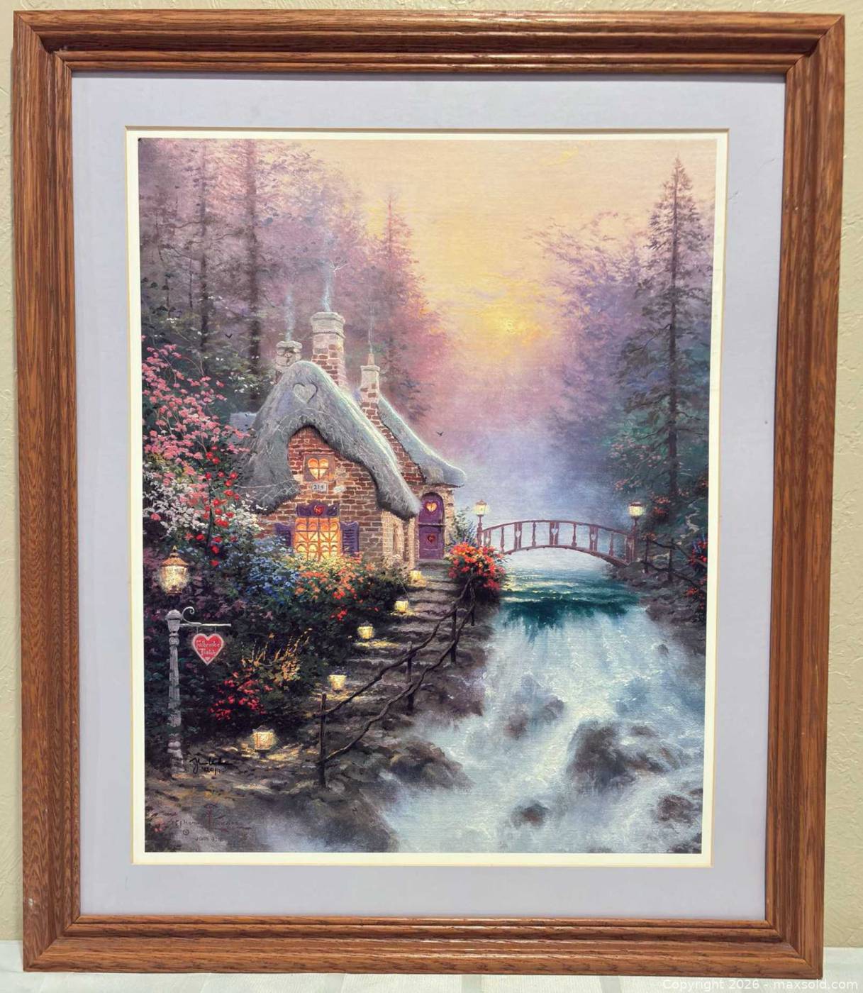 Thomas Kinkade framed print “Sweetheart Cottage II” 1992 | Maxsold