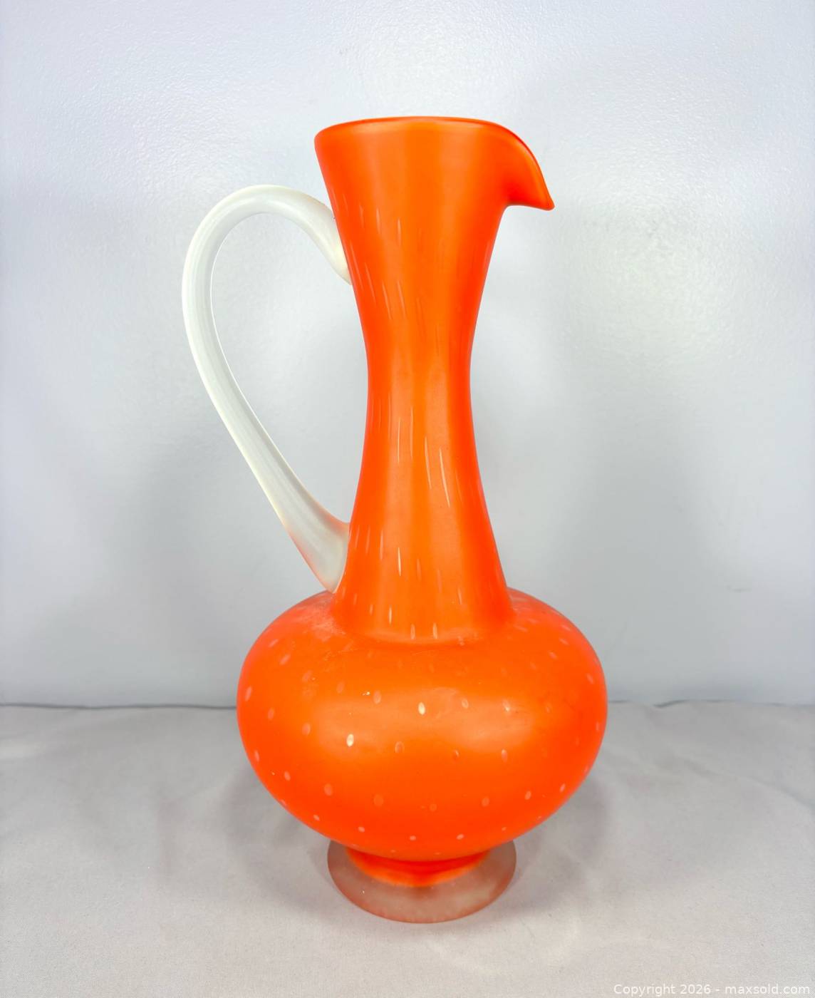 Vintage Stelvia Opalina Fiorentina Glass Pitcher | Maxsold