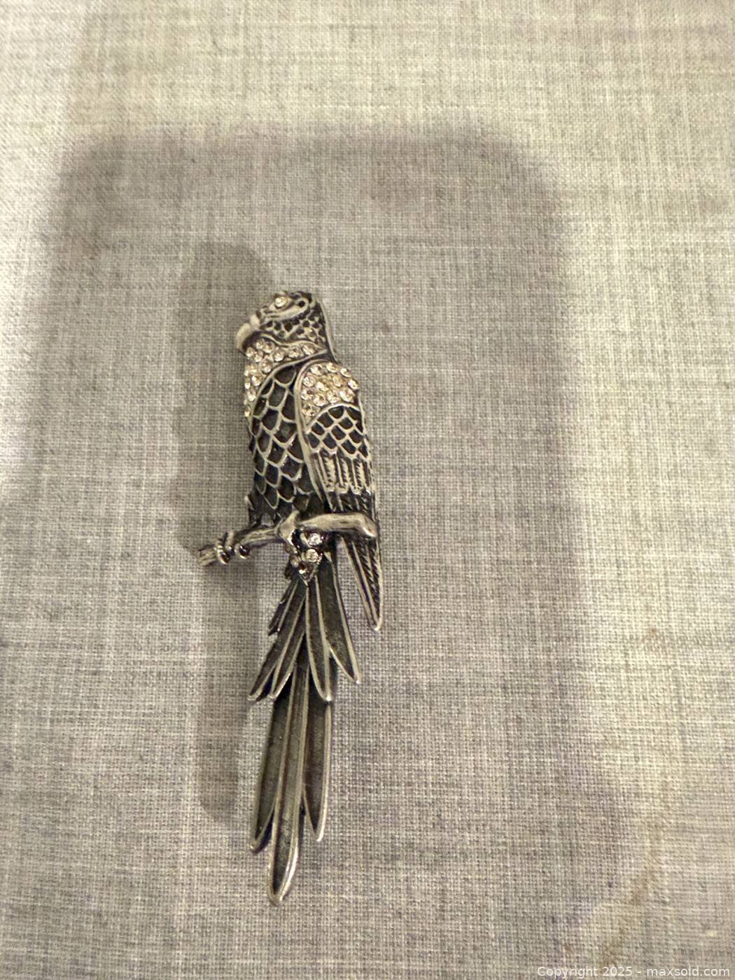 Pewter bird brooch, 3 in | Maxsold