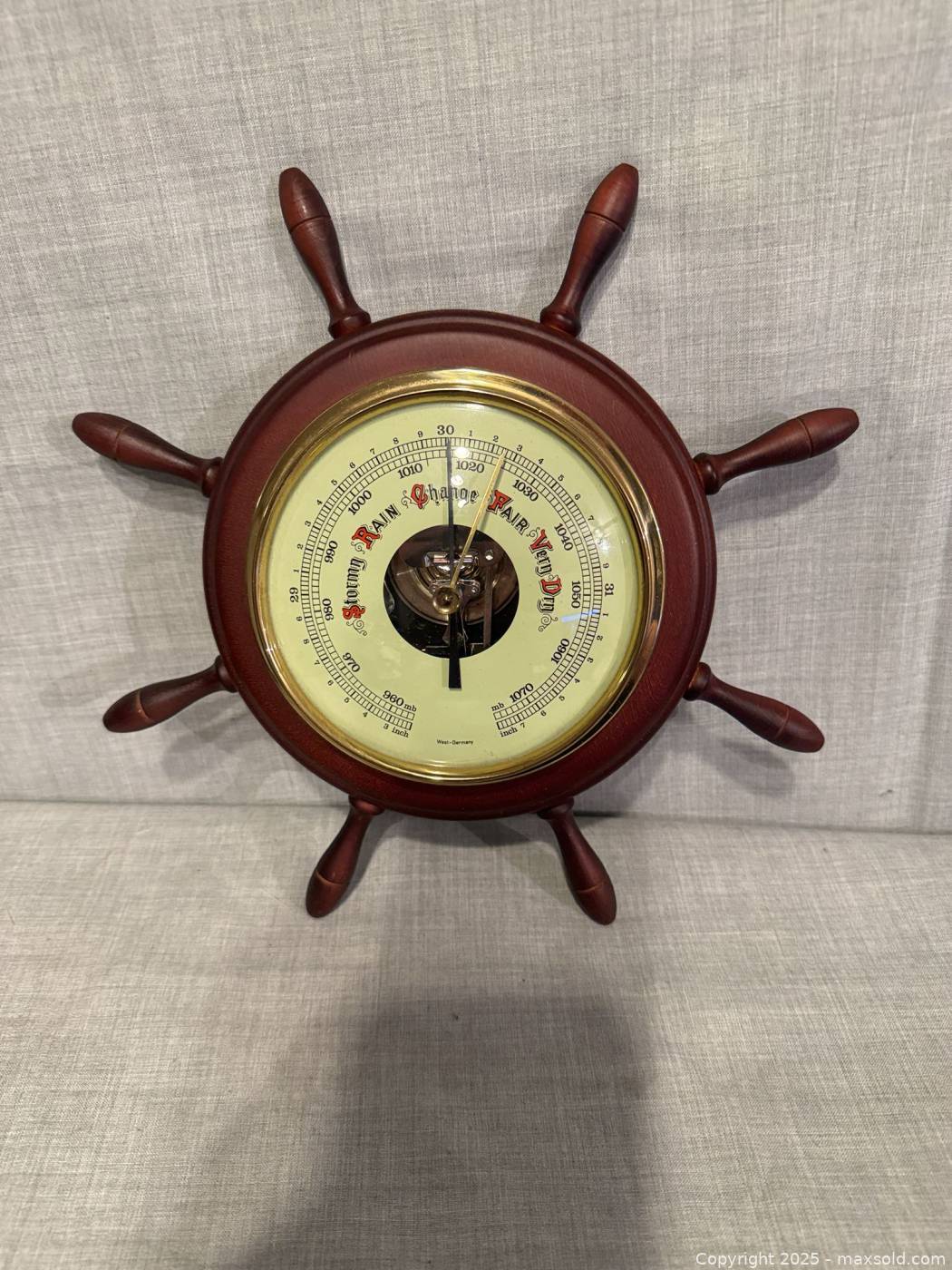 Vintage West Germany Ship Wheel Barometer | Maxsold