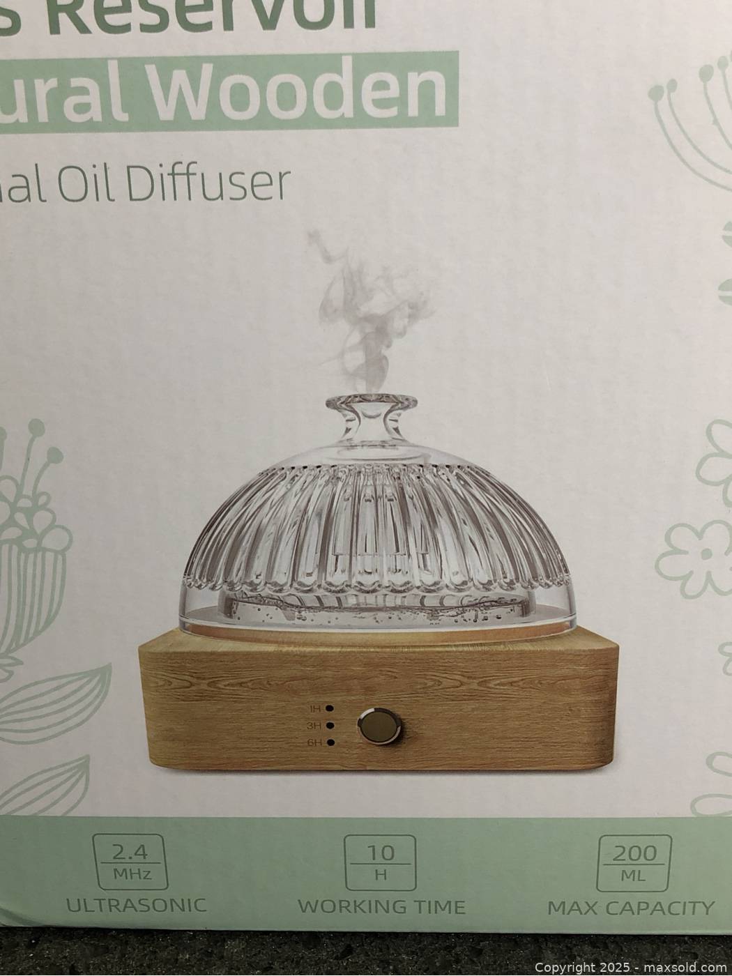 Glass Reservoir Wooden Essential Oil Diffuser Maxsold