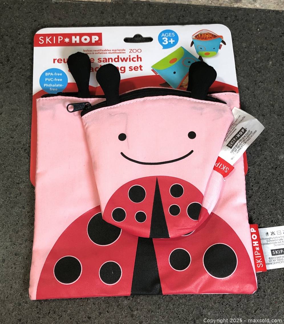 Skip Hop Zoo Ladybug reusable sandwich & snack bag set | Maxsold
