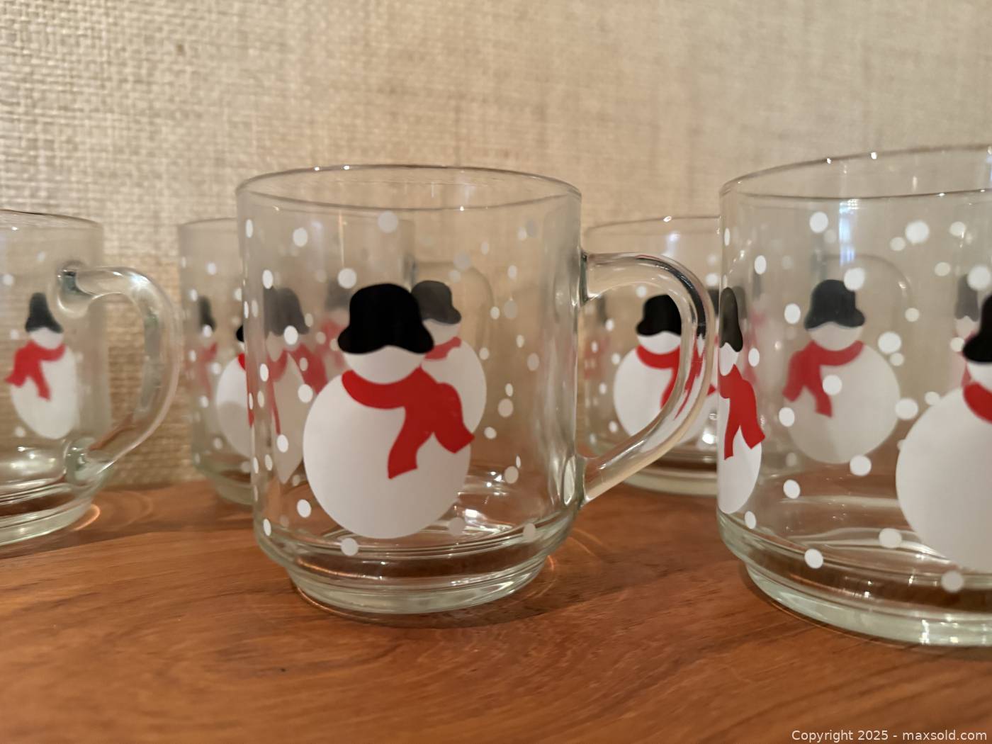Luminarc Snowman Glass Mugs, Set of 6 | Maxsold