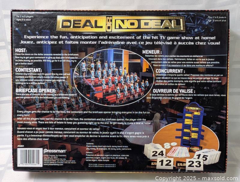 Pressman Deal or No Deal board game | Maxsold