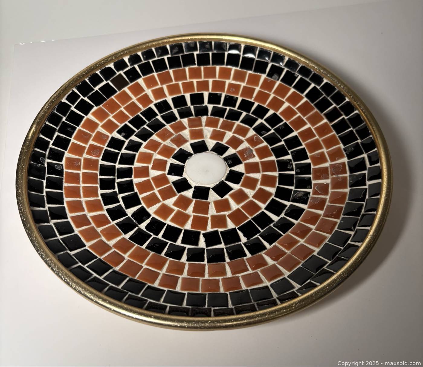Mid-Century Modern mosaic tiled dish, 9" | Maxsold