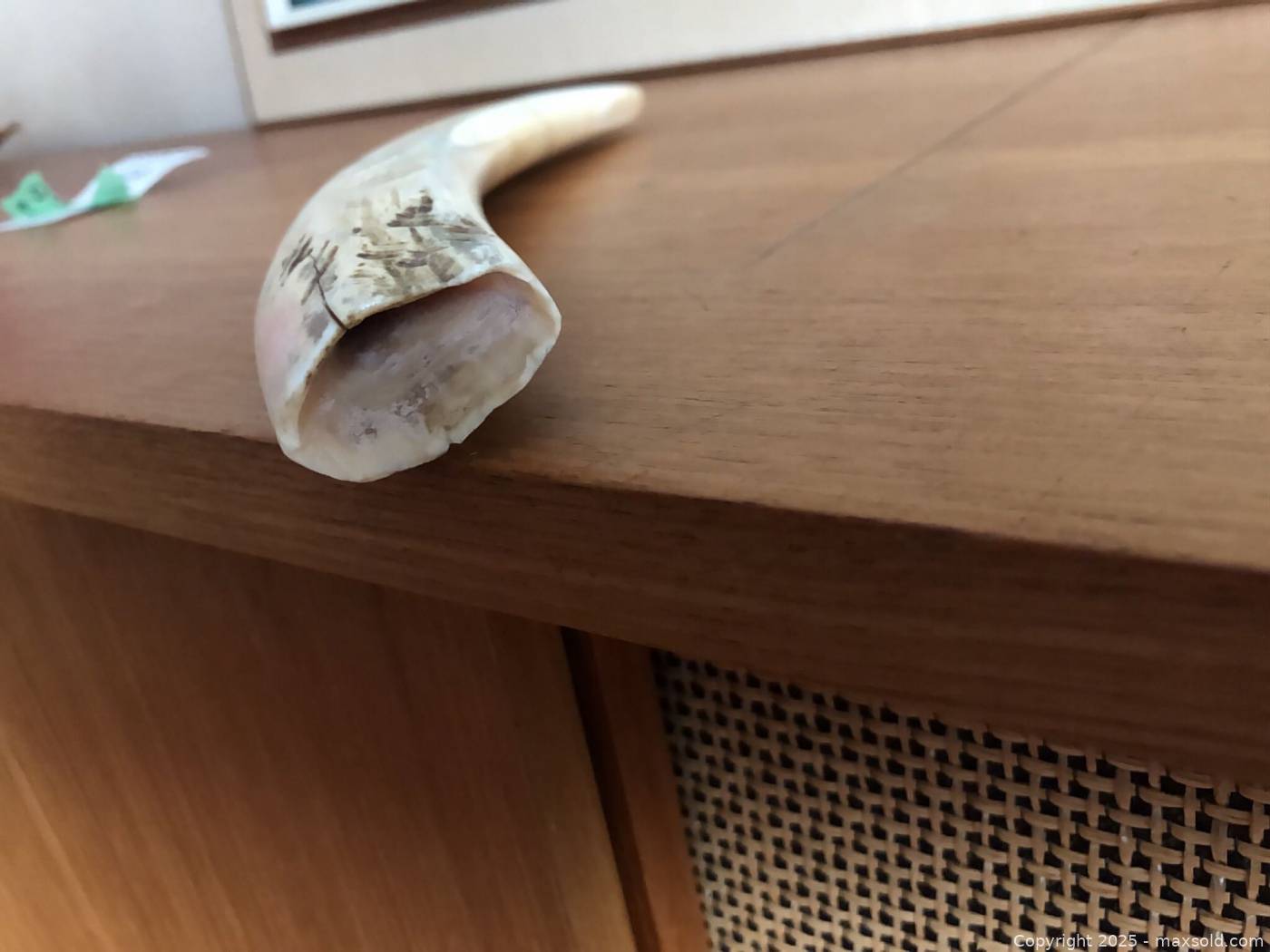 Soapstone Narwhal And Baby Sculpture With 12in Walrus Tusk | Maxsold