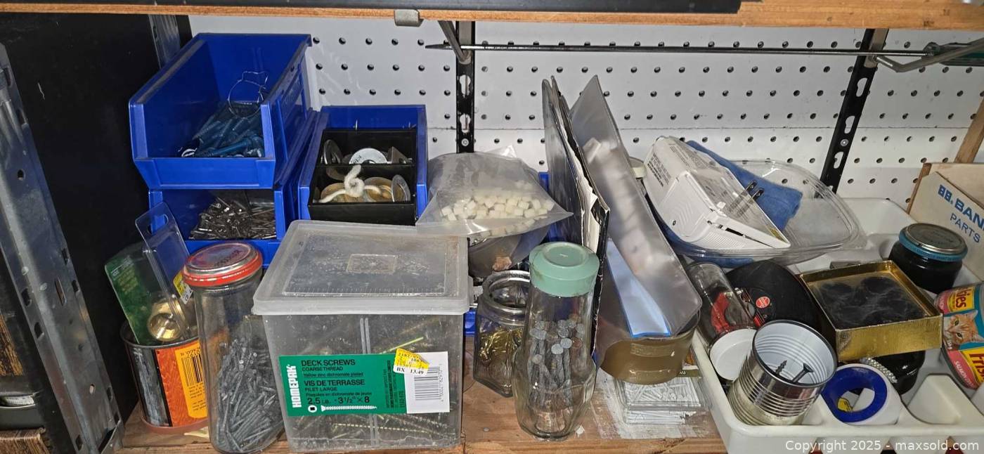 Assorted small hardware and electrical parts with organizers | Maxsold