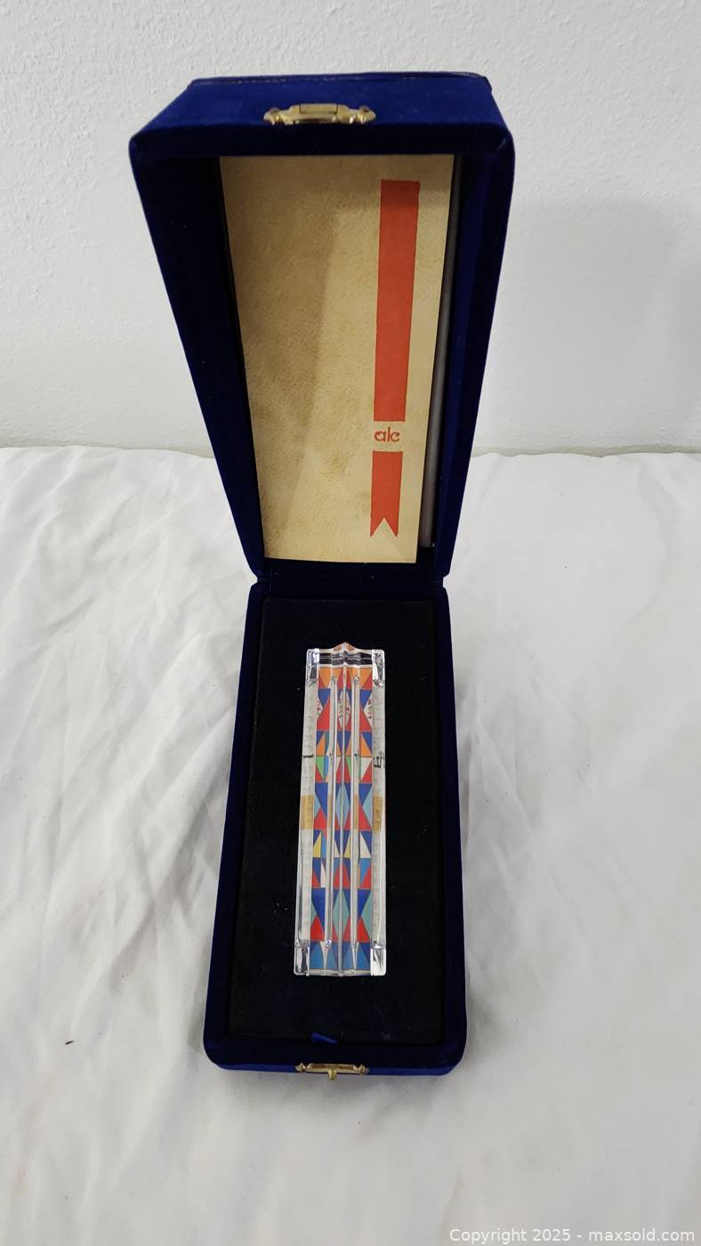 Yaacov Agam Cut Crystal Mezuzah in Box | Maxsold