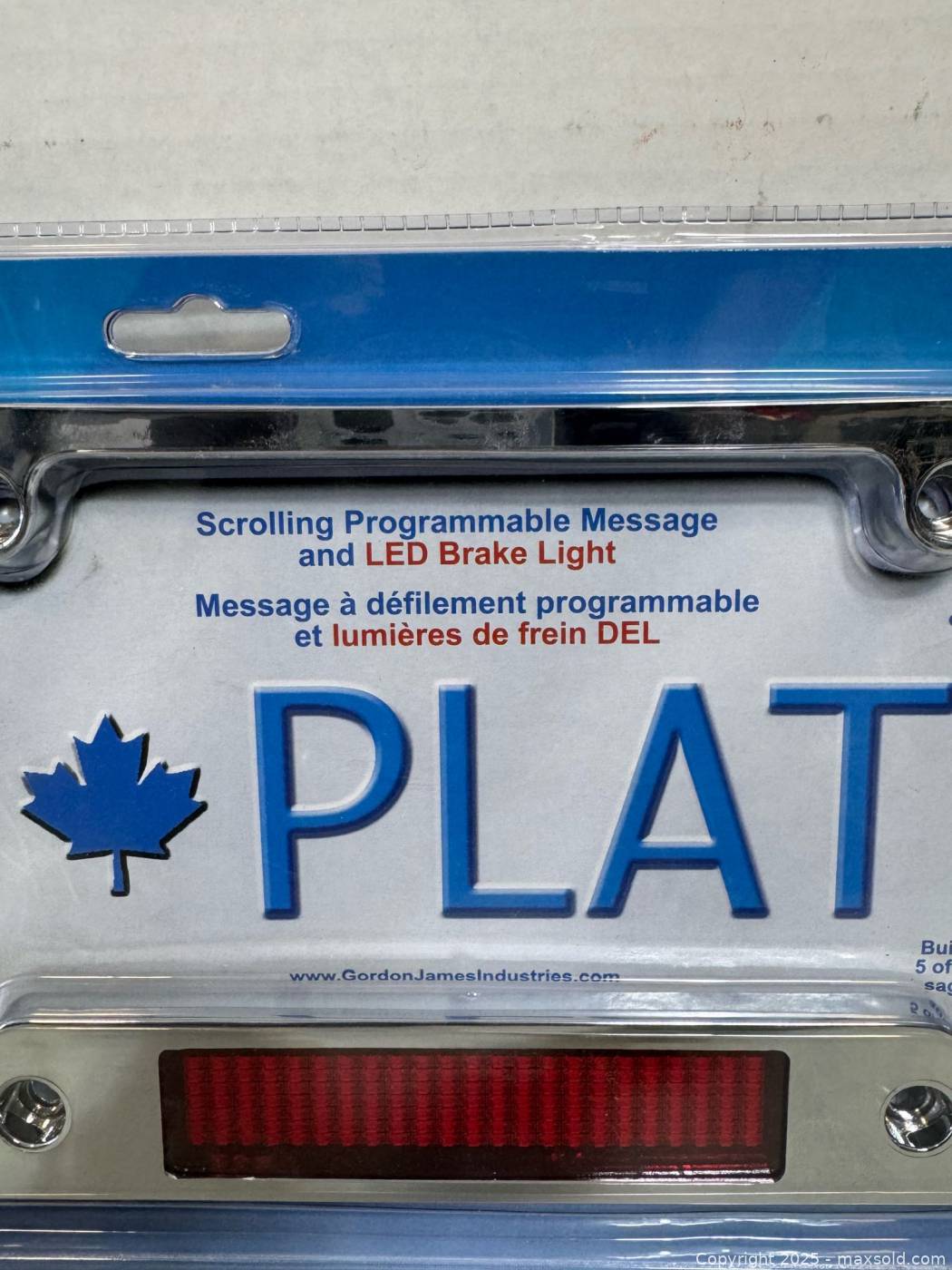 E-Plate scrolling programmable license plate frame with LED brake light ...