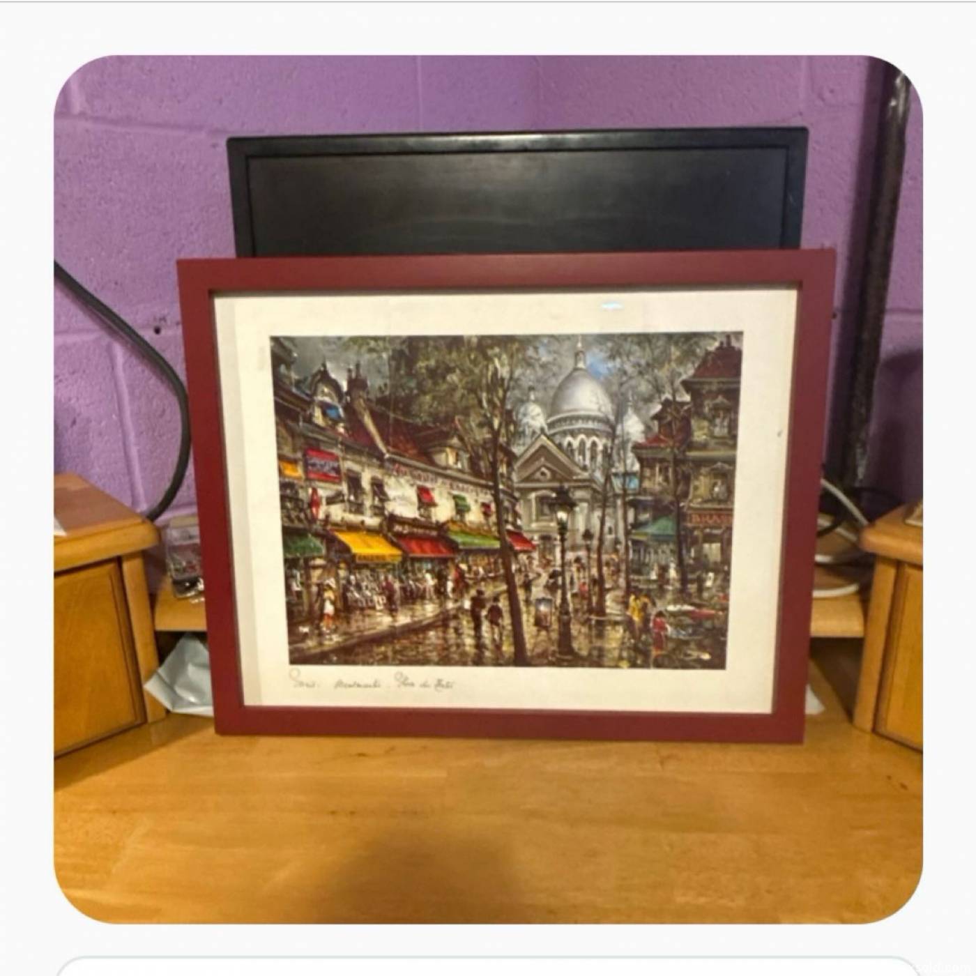 Jacques Chardon framed Montmartre Paris street scene print | Maxsold