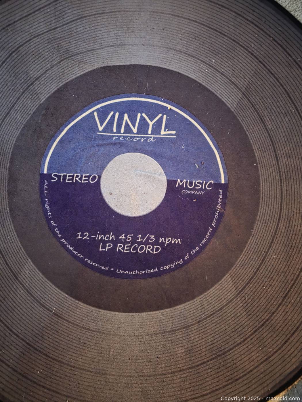 Set of 2 round vinyl-record rugs ~30–36" | Maxsold