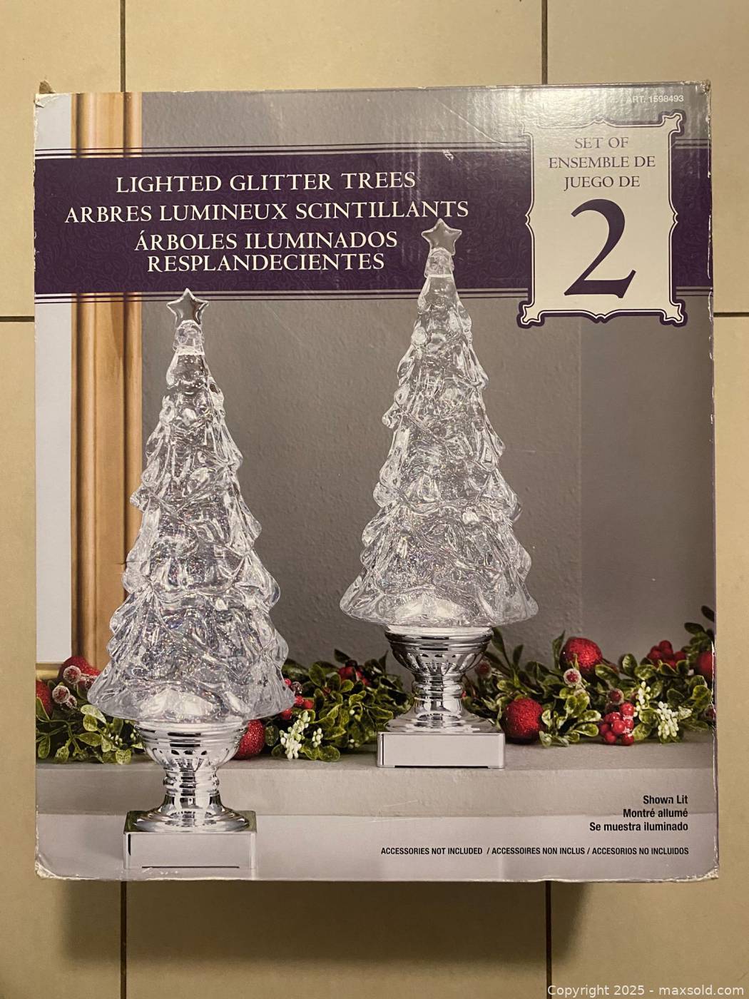 Lighted Glitter Trees set of 2 | Maxsold