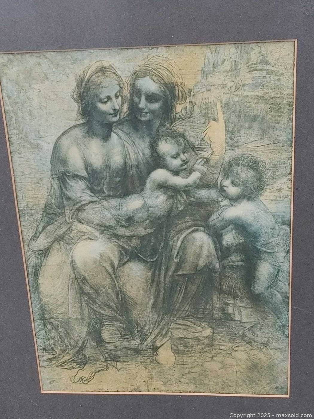 Framed Leonardo da Vinci Burlington House Cartoon print | Maxsold
