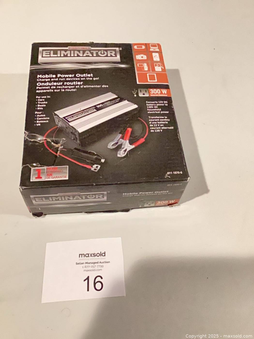 Eliminator 300W mobile power outlet inverter | Maxsold