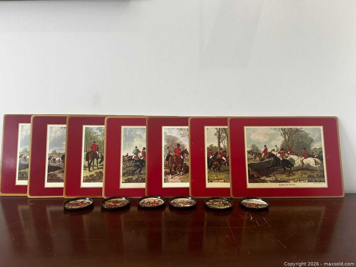 Pimpernel fox-hunting cork placemats & coasters | Maxsold
