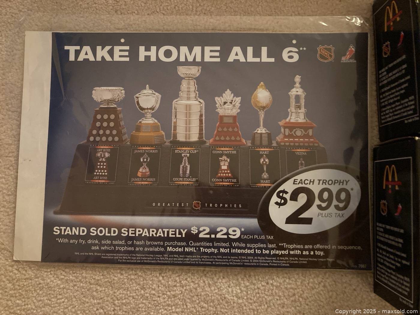2003 McDonald's NHL Trophy Miniatures Set | Maxsold