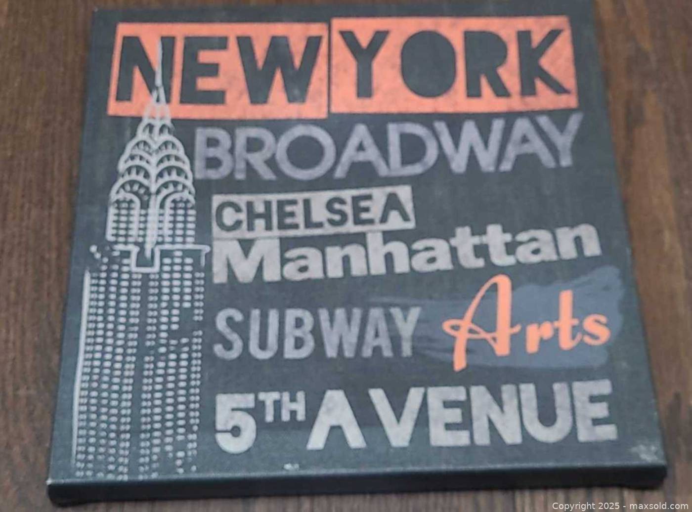 Tom Frazier City Typography Canvas Art Set of 3 | Maxsold