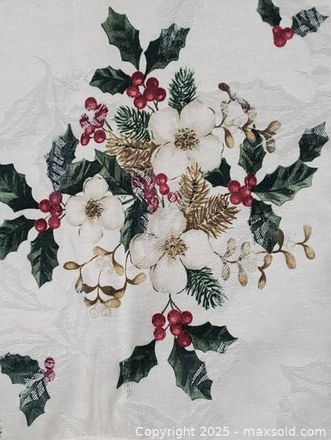 Christmas holly tablecloth 49" x 98" | Maxsold