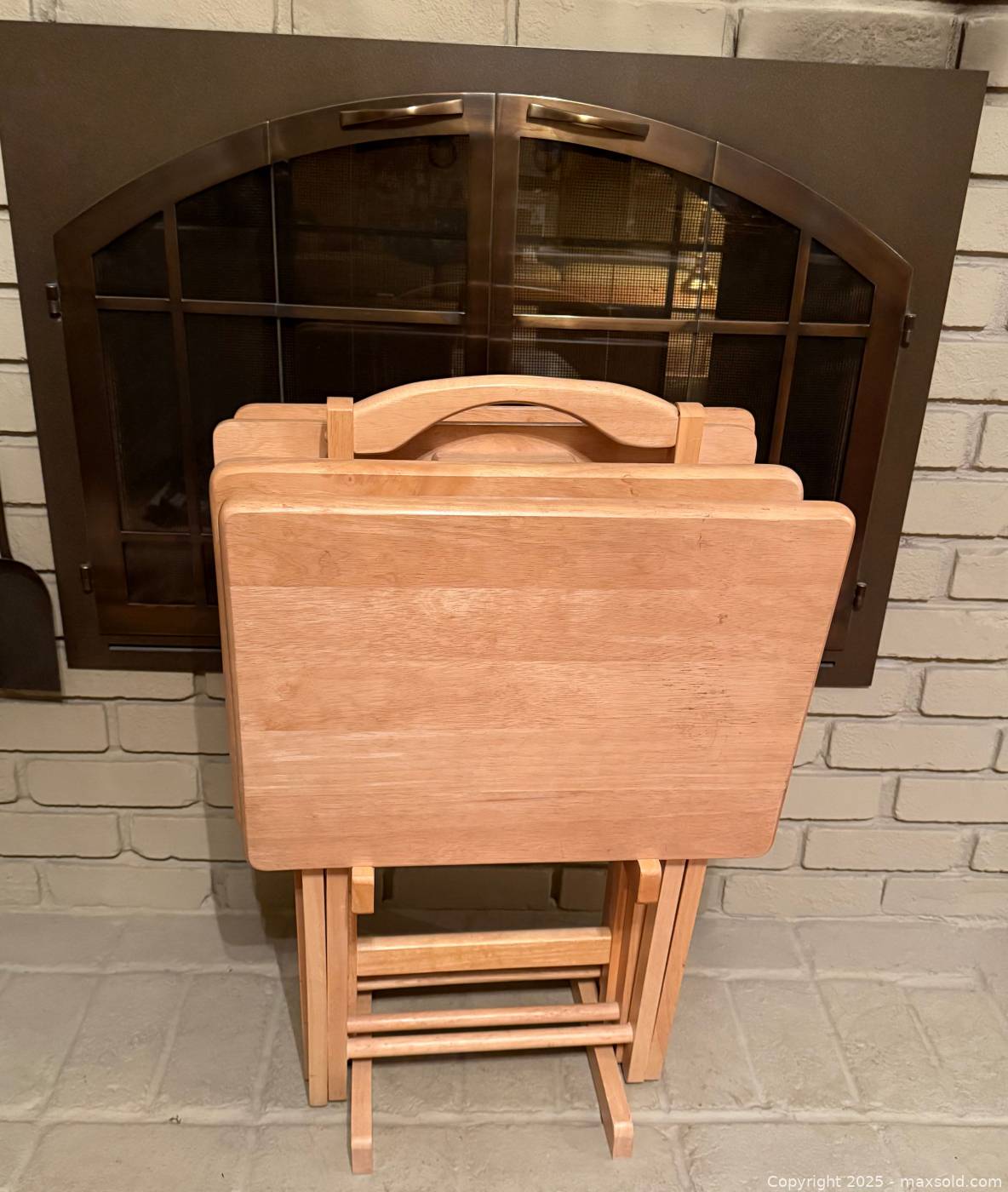 Wooden Folding TV Tray Set with Stand | Maxsold