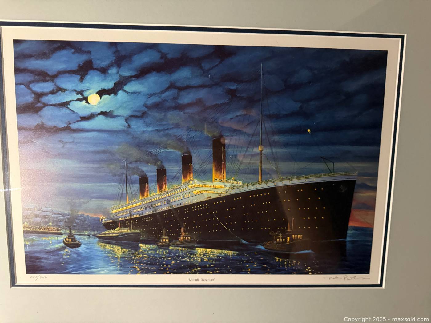 Peter Robson Moonlit Departure Titanic print | Maxsold