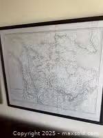 Framed British North America map reproduction 1834 | Maxsold