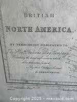 Framed British North America map reproduction 1834 | Maxsold