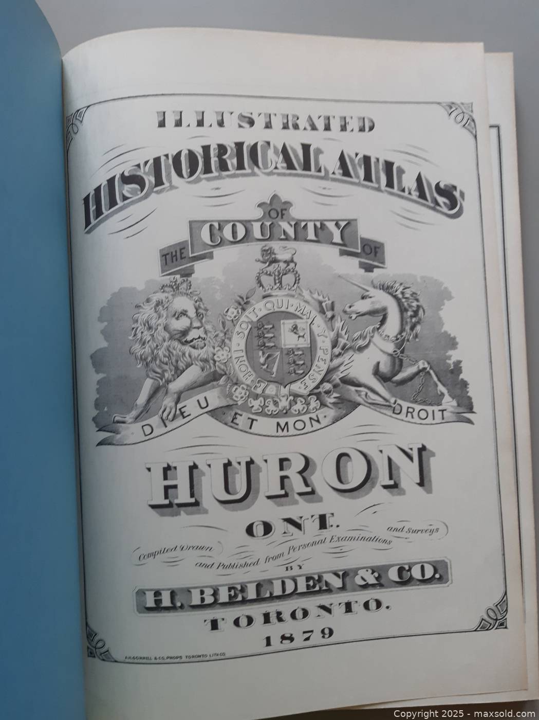 Historical Atlas Of Huron County Ontario Book | Maxsold