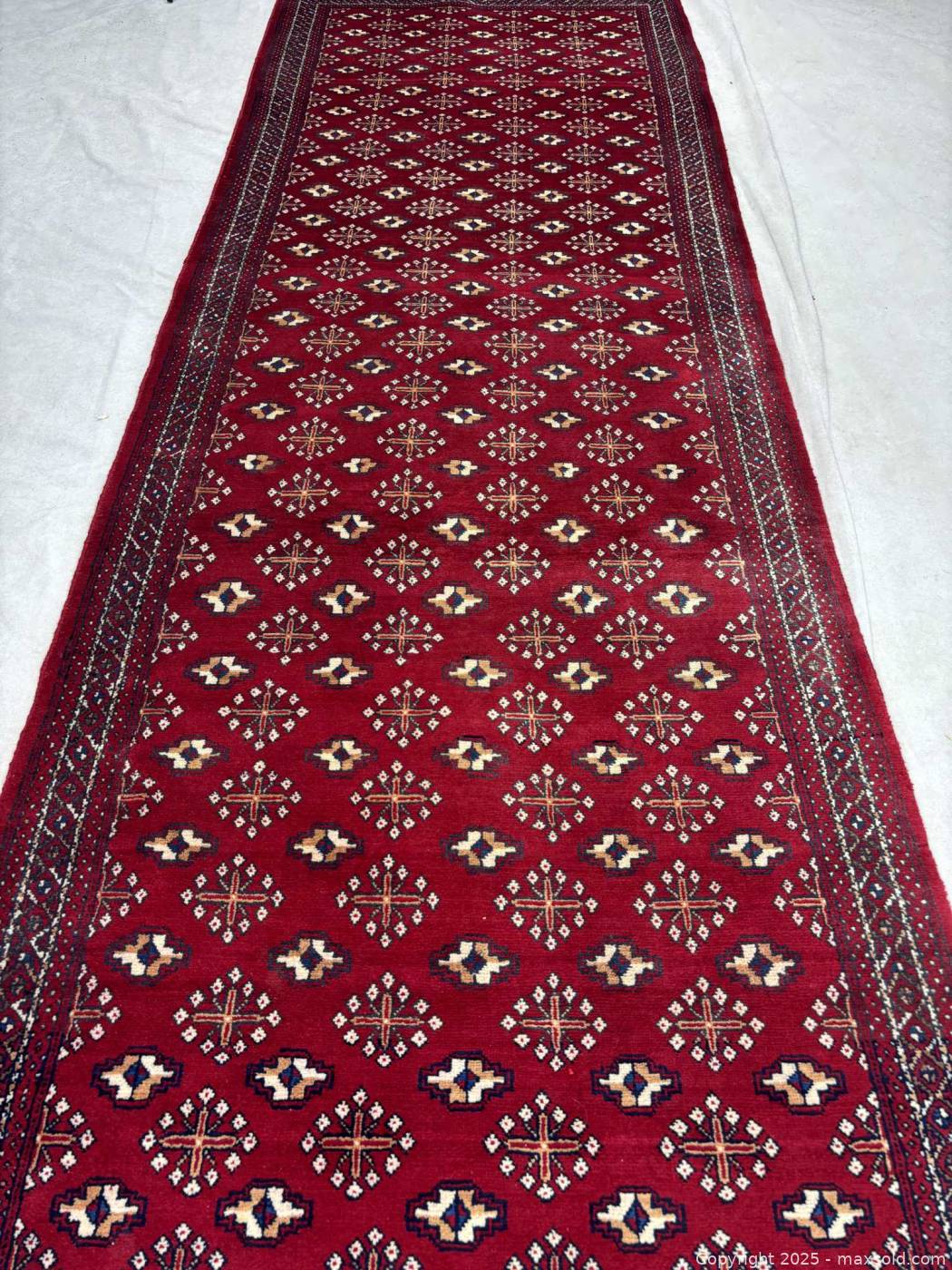 Torkaman red runner rug 10.1ft x 3.4ft | Maxsold