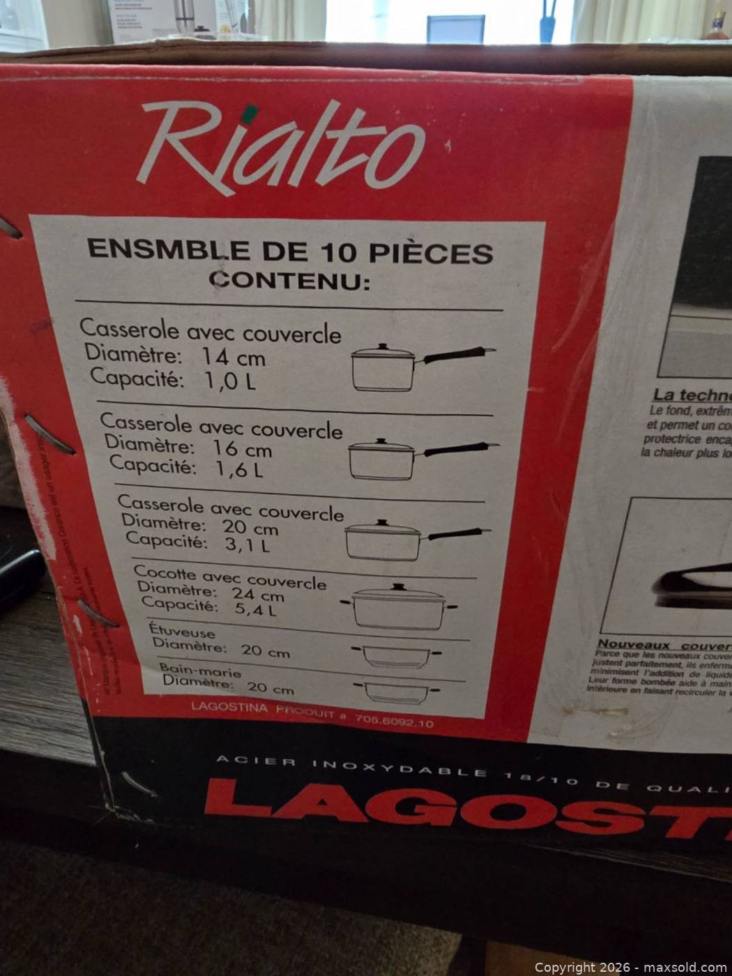 Lagostina Rialto 10-piece stainless cookware set | Maxsold