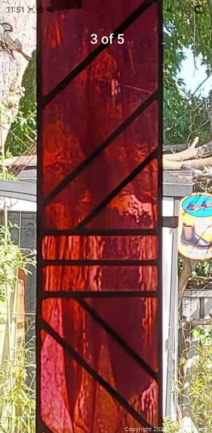 Rectangular stained glass panel 5.5" x 24" | Maxsold