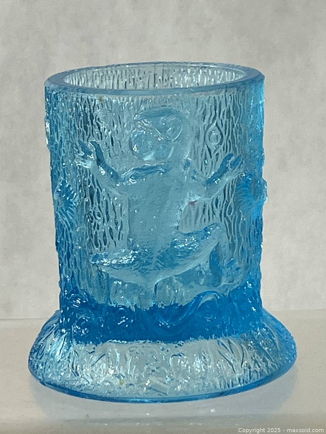 3 Monkeys Tree Stump Aqua Toothpick Holder | Maxsold