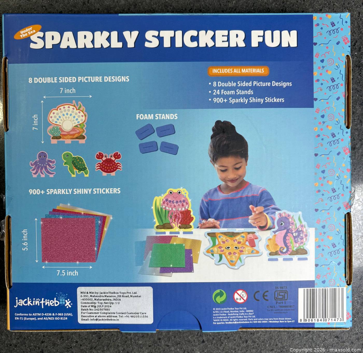 Jackinthebox Sparkly Sticker Fun Craft Kit | Maxsold