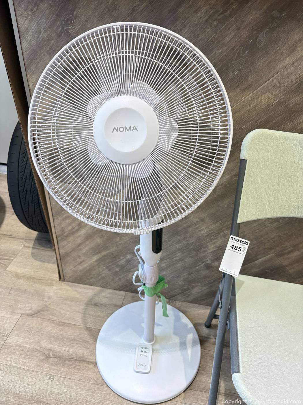 NOMA pedestal fan with folding chair | Maxsold
