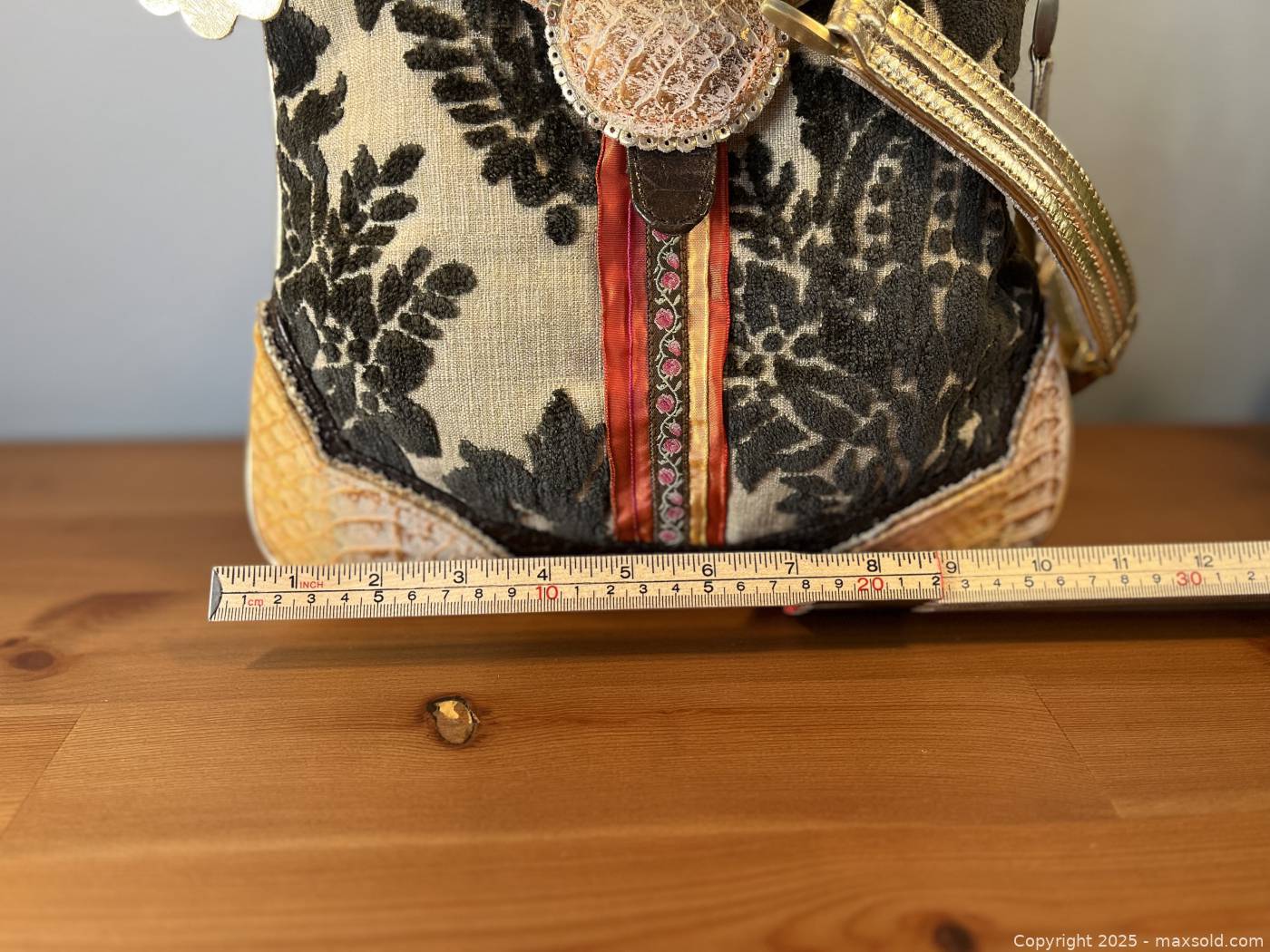 Spencer & Rutherford leather brocade shoulder handbag | Maxsold