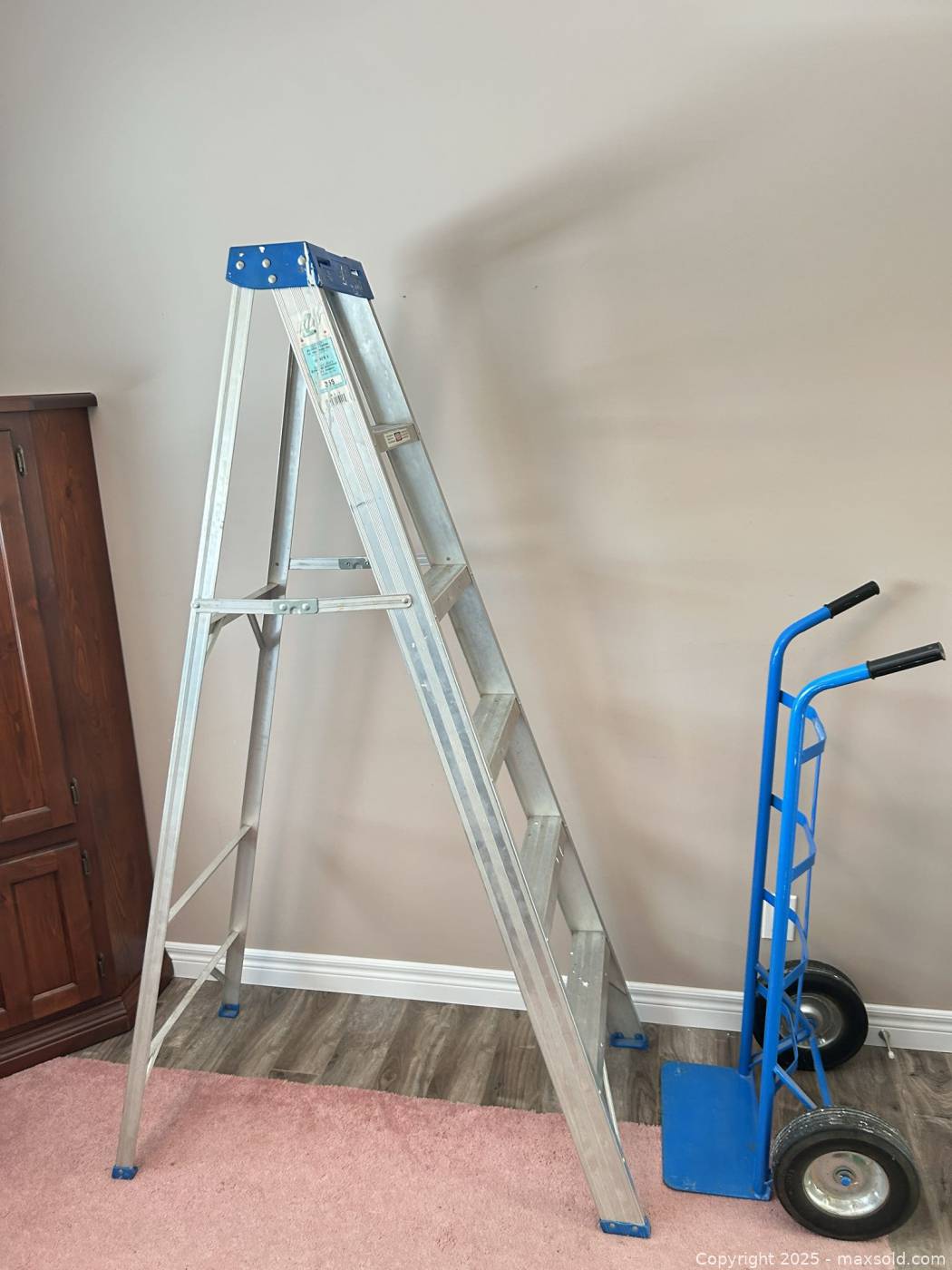 Aluminum 6-ft step ladder and steel hand truck | Maxsold