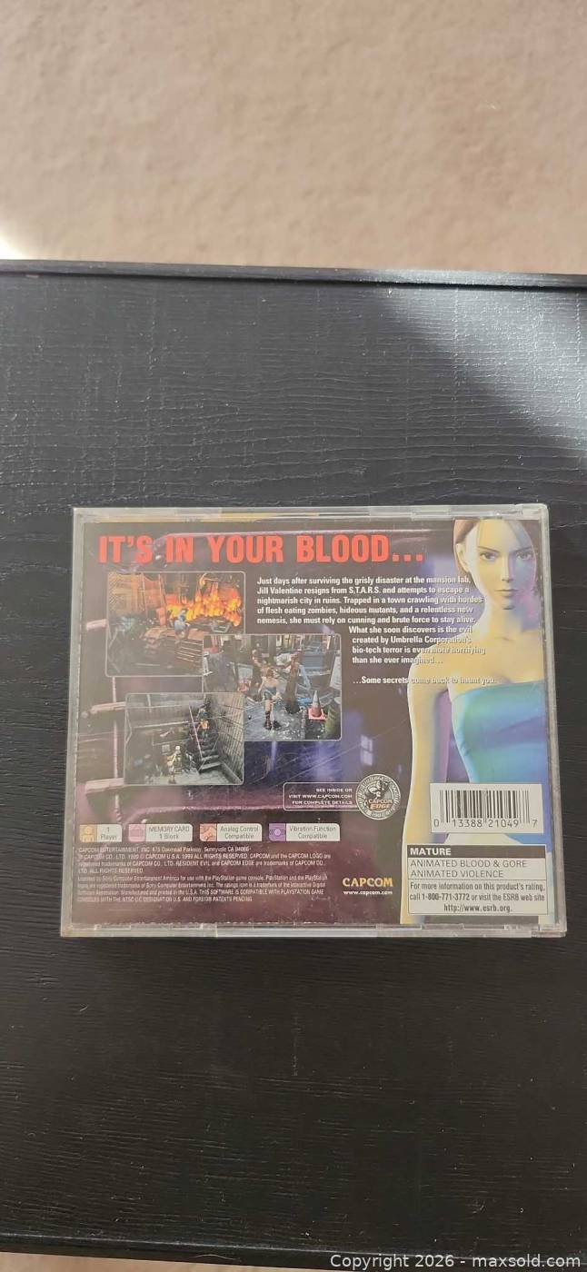 Resident Evil 3: Nemesis PlayStation 1 Game | Maxsold