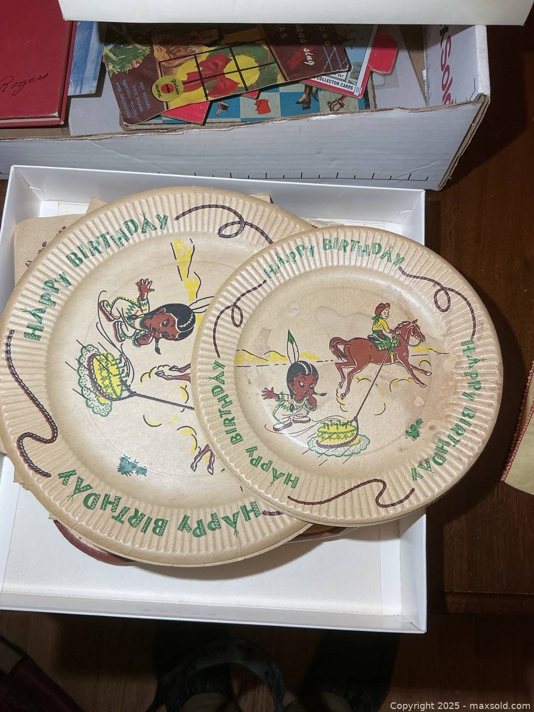 Vintage Davy Crockett paper plates, napkins, Red Ryder linen napkin ...