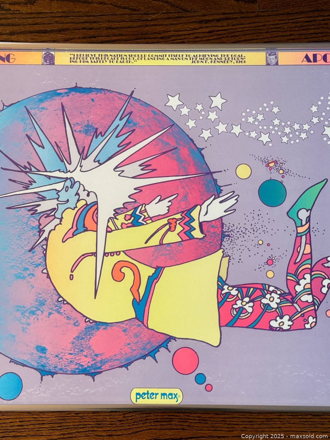 1969 Peter Max Moon Landing Apollo 11 Poster, framed | Maxsold
