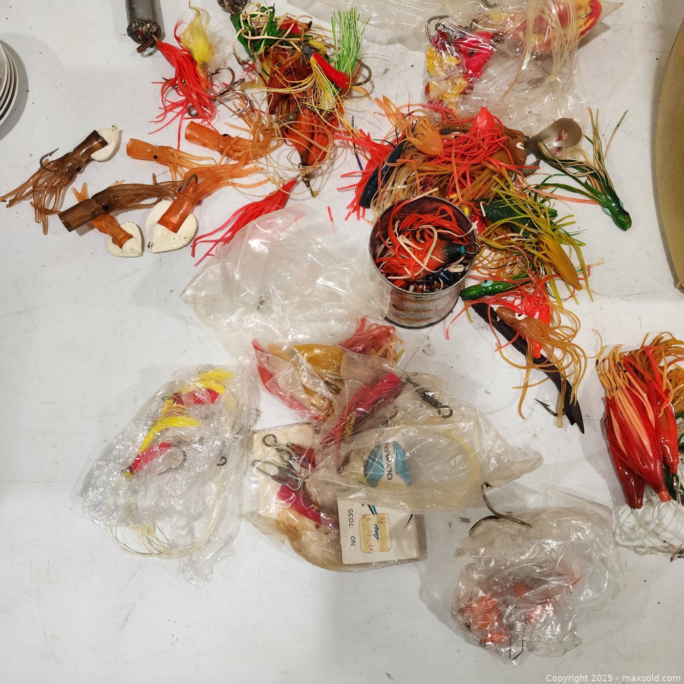 Fishing lures, tackle assortment, bucket | Maxsold