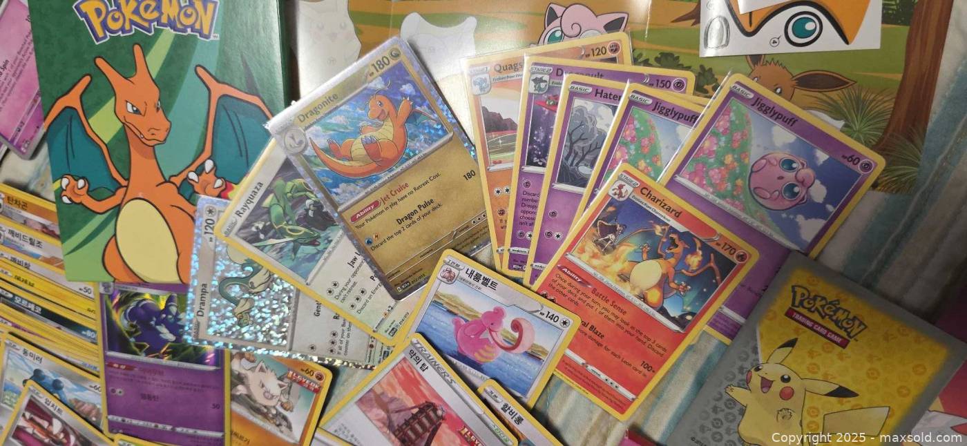 Pokémon TCG assorted cards, 151 box, tokens, Mew playmat, sticker ...