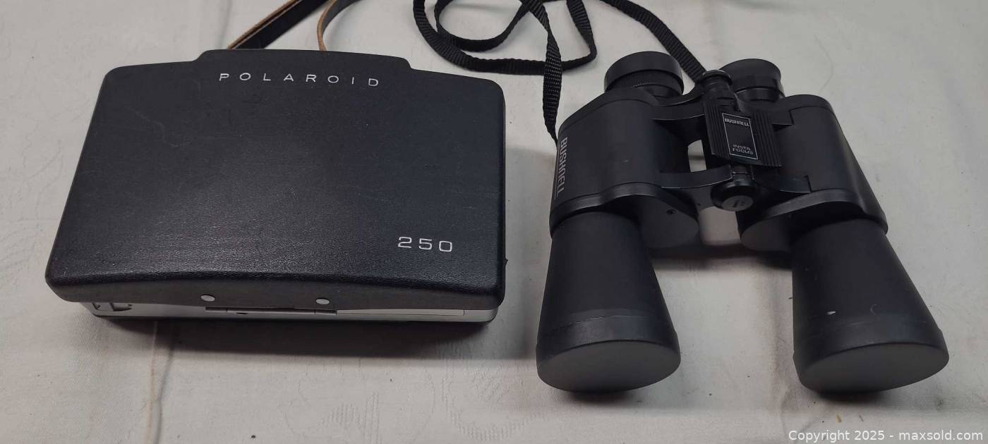 Polaroid Automatic 250 Land Camera & Bushnell 10x50 Binoculars | Maxsold