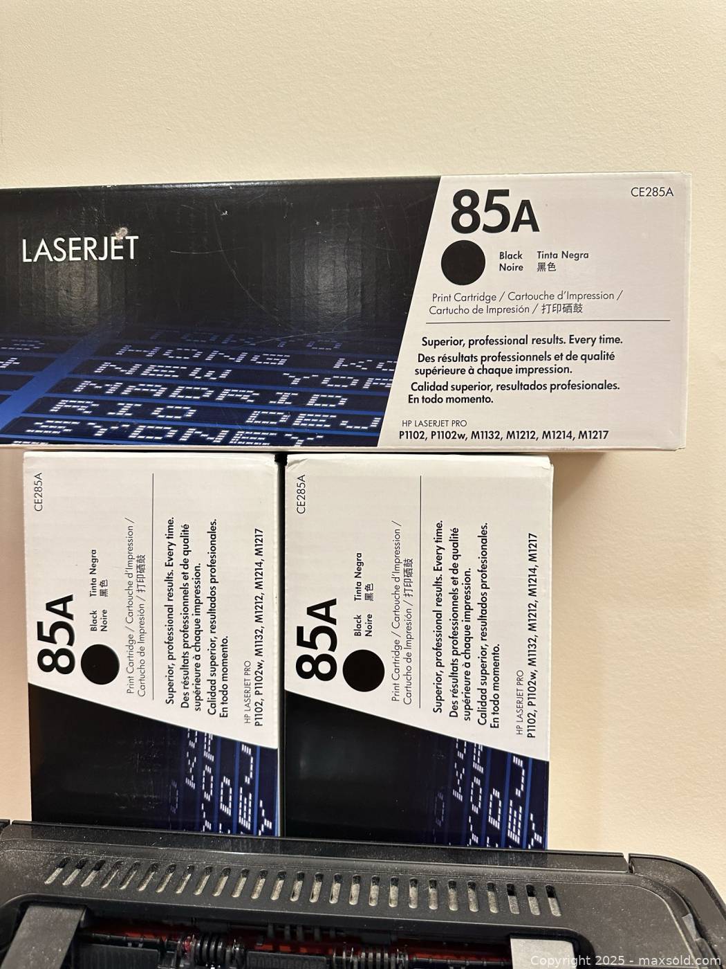 HP LaserJet P1102w Printer With 3 85A Toner | Maxsold