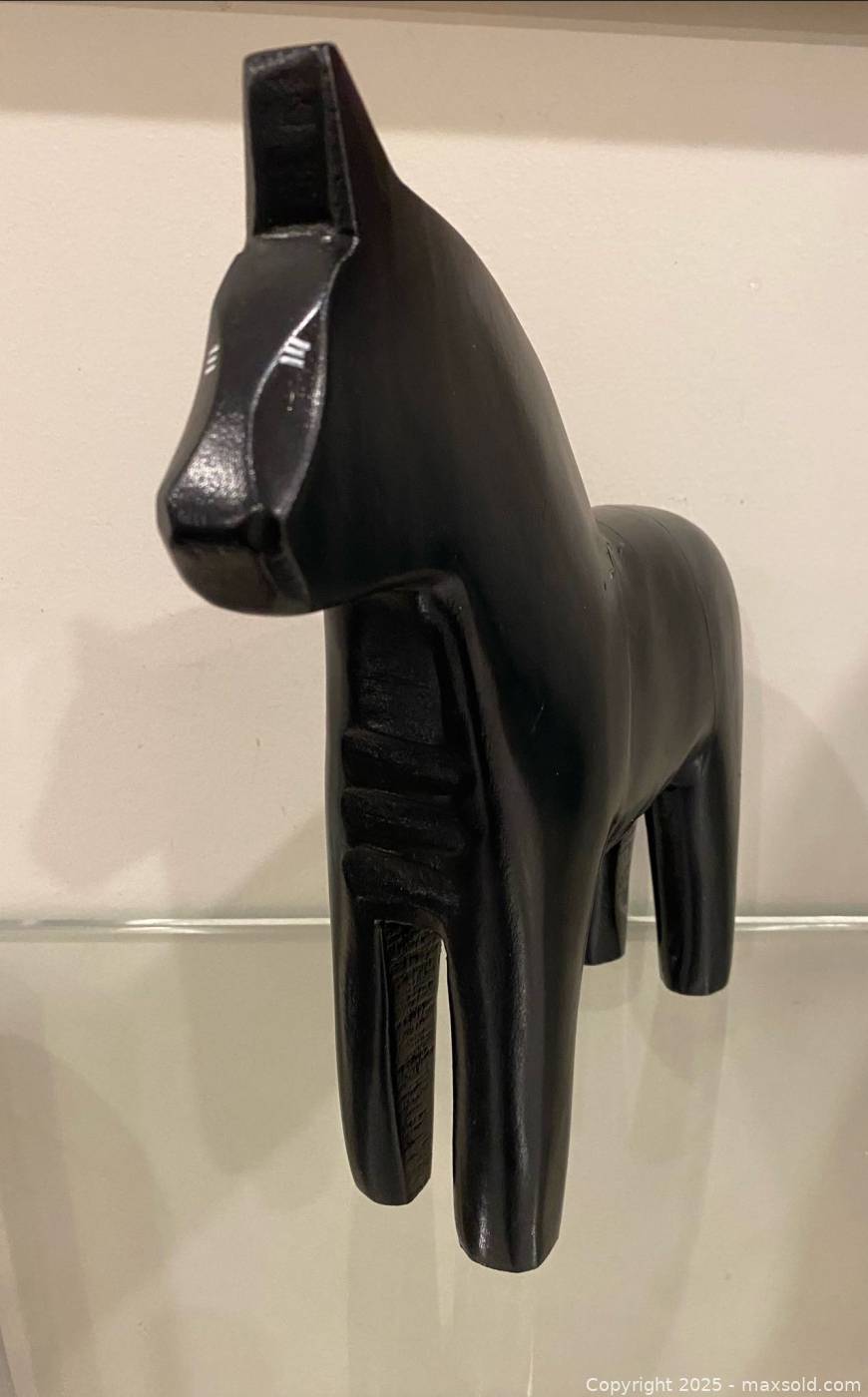 Vintage IKEA black Dala horse figurine | Maxsold