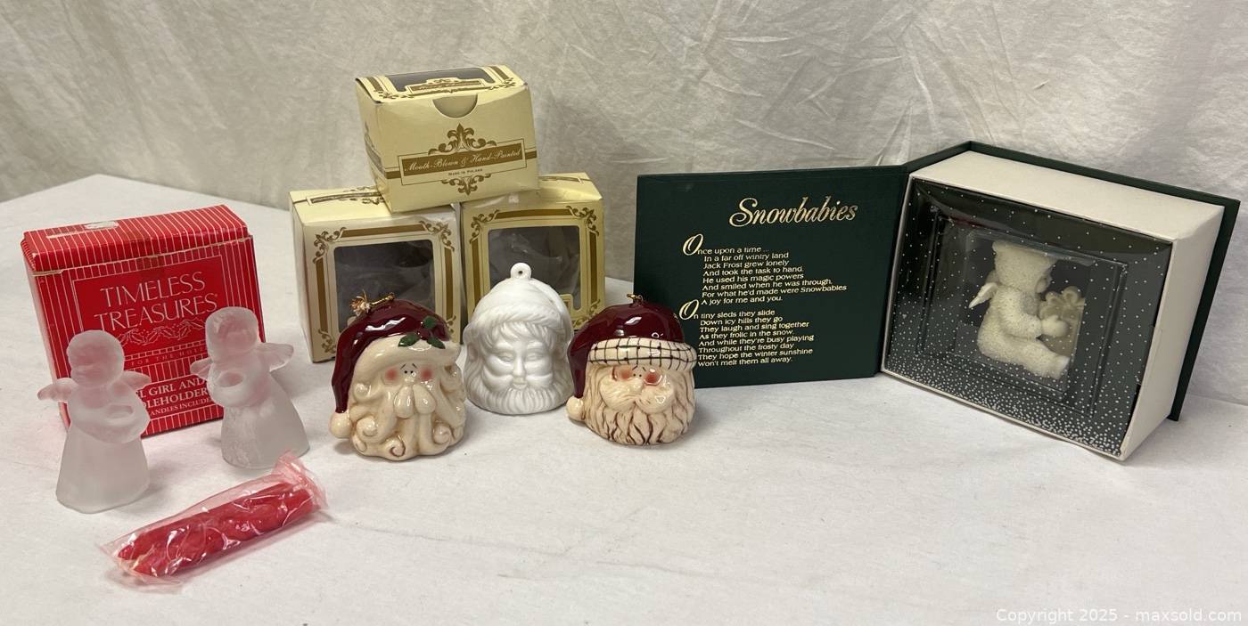 Holiday collectibles with Dept. 56 Snowbabies & Santa bells | Maxsold
